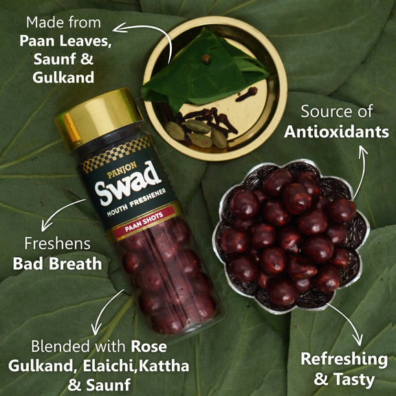 Panjon Swad Paan Shots (Instant Pan Candy Mouthfreshener Mukhwas) Real ...